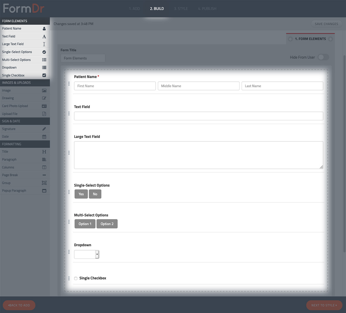 Form Elements – FormDr Product Guide